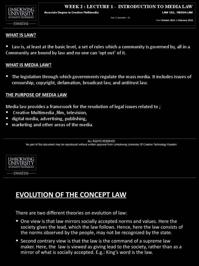 Creative Multimedia Media Law Notes | PDF | Copyright | Privacy