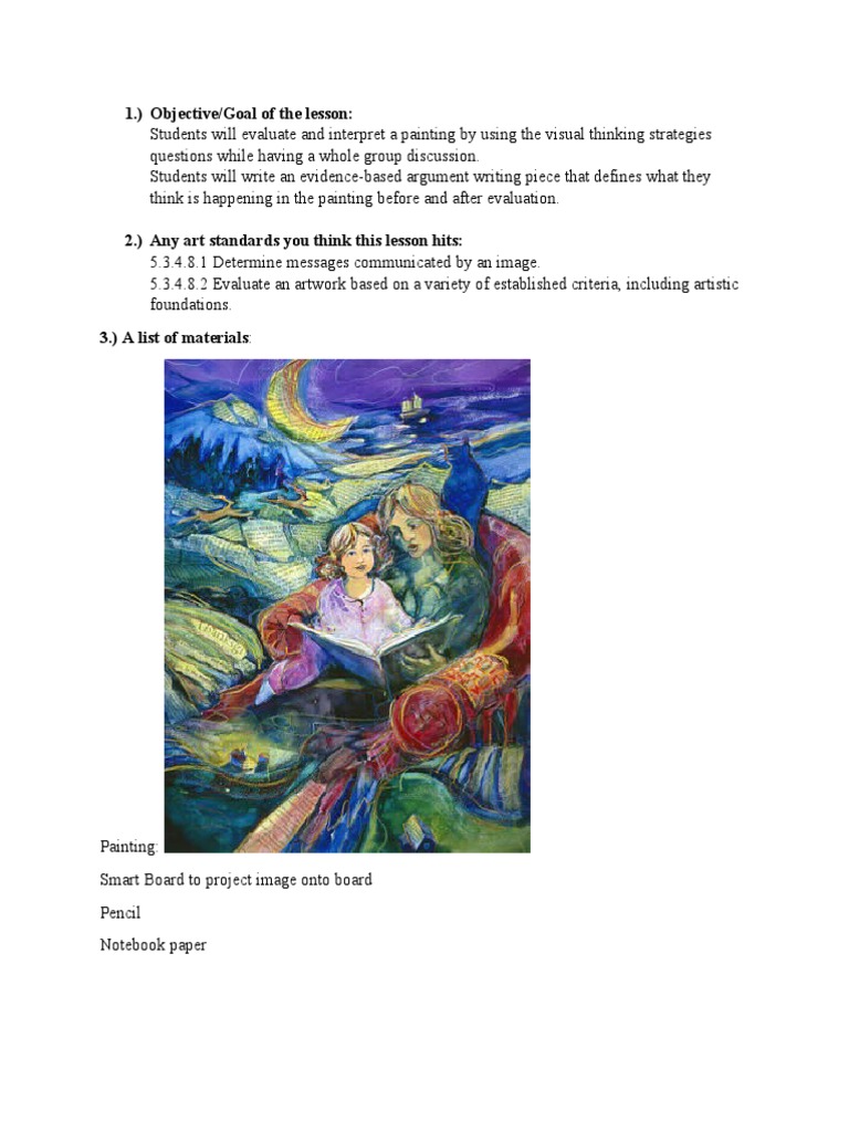 Visual Literacy Lesson Plan | PDF | Teachers | Thought