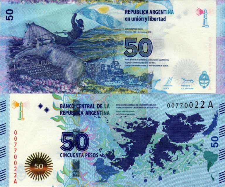 Billete de 50 Pesos Argentinos para Imprimir PDF | PDF