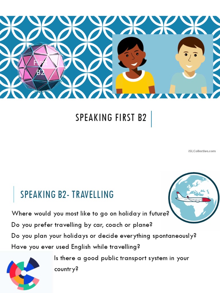 Speaking B2 For Schools - Travelling | PDF