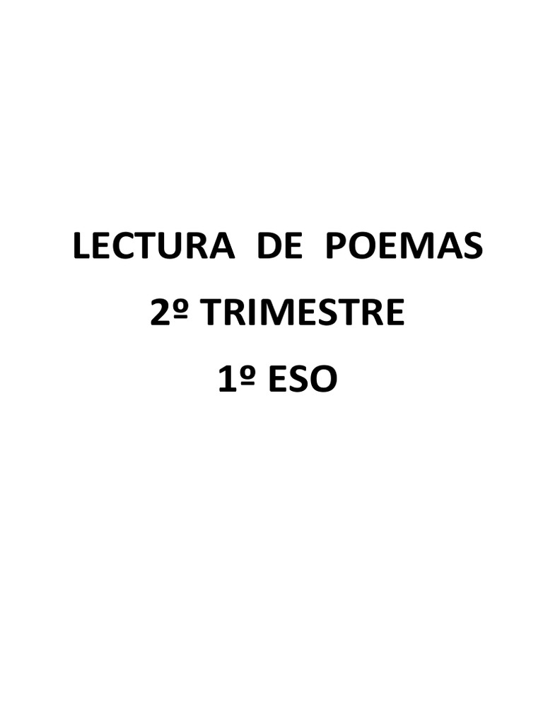 Lectura de Poemas 2º Trimestre 1º ESO | PDF