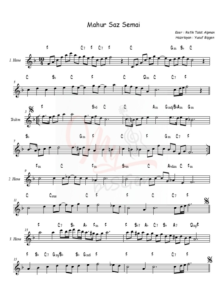 Mahur Saz Semaî Nota Akor | PDF