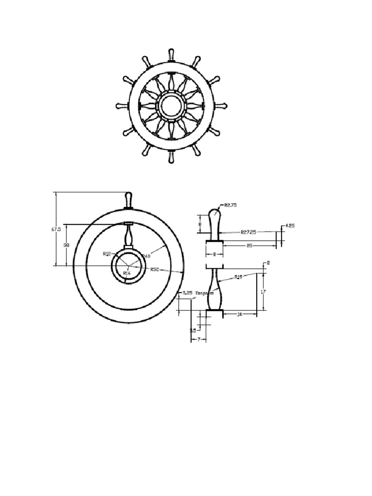 Diseño de Timón de Barco Autocad | PDF