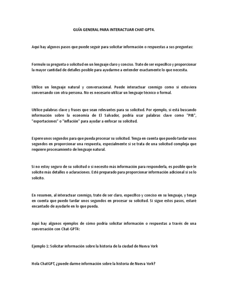General para Interactuar Chat-Gpt4. | PDF | Inteligencia artificial | Inteligencia (IA) y semántica