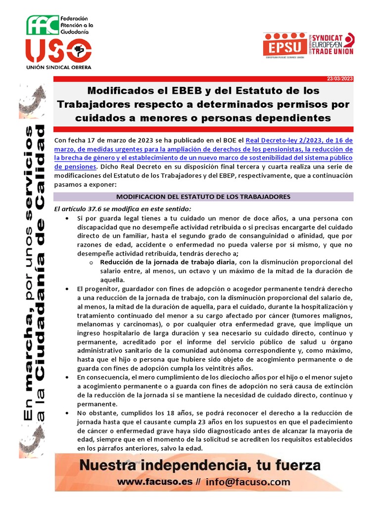 2023 - 03 - 23 - Modificaciones Del EBEP | PDF