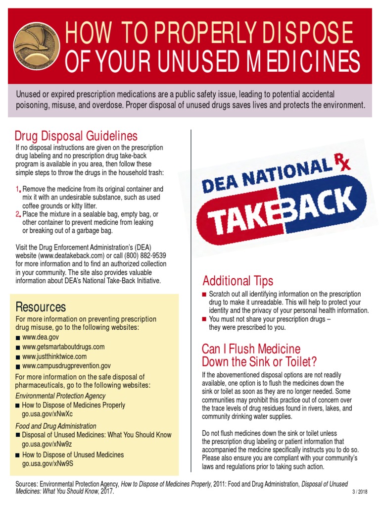 Safe Disposal of Unused Medicines | PDF | Prescription Drugs | Medicine