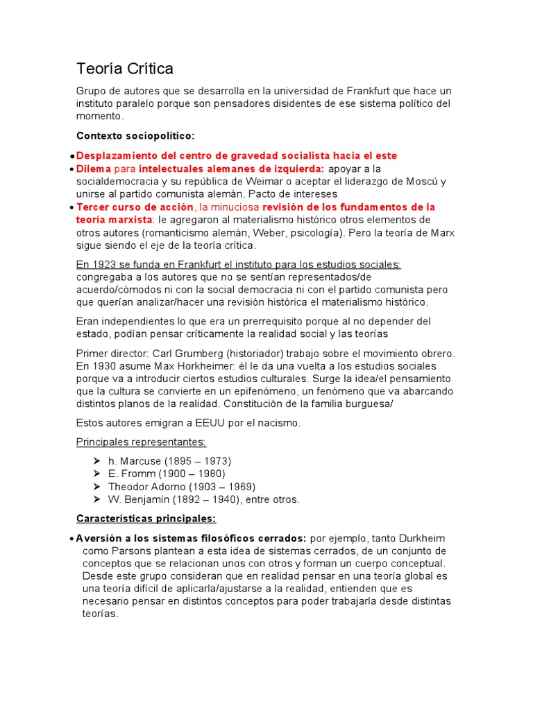 Teoría Crítica | PDF | Totalitarismo | Sociedad