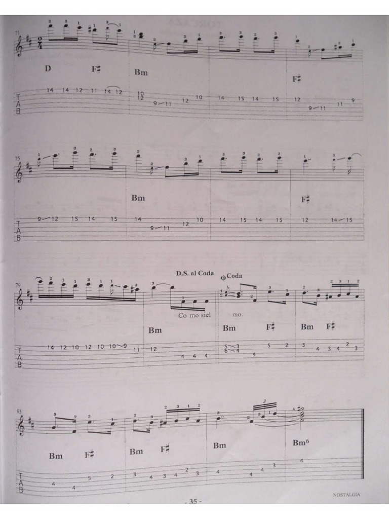 Tablaturas de Nostalgia - Antologia (Guitarra) | PDF