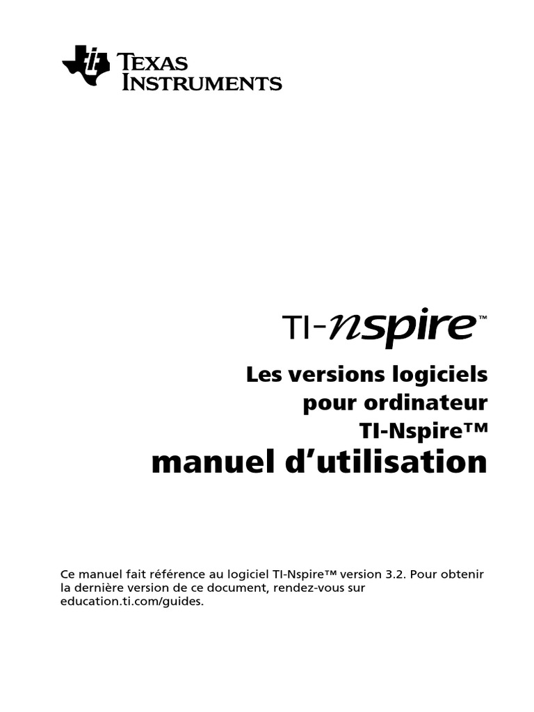 Ti-Nspire Ss Guide FR | PDF | Software | Computing