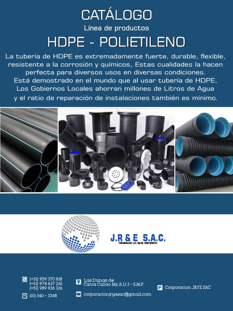 Catalogo Hdpe Polietileno | PDF | Tubería (transporte de fluidos) | Agua