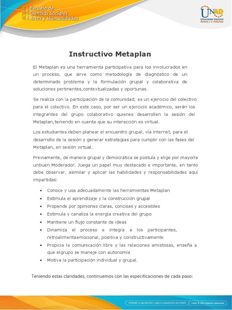 Guía para la aplicación del Metaplan en sesiones virtuales de trabajo ...