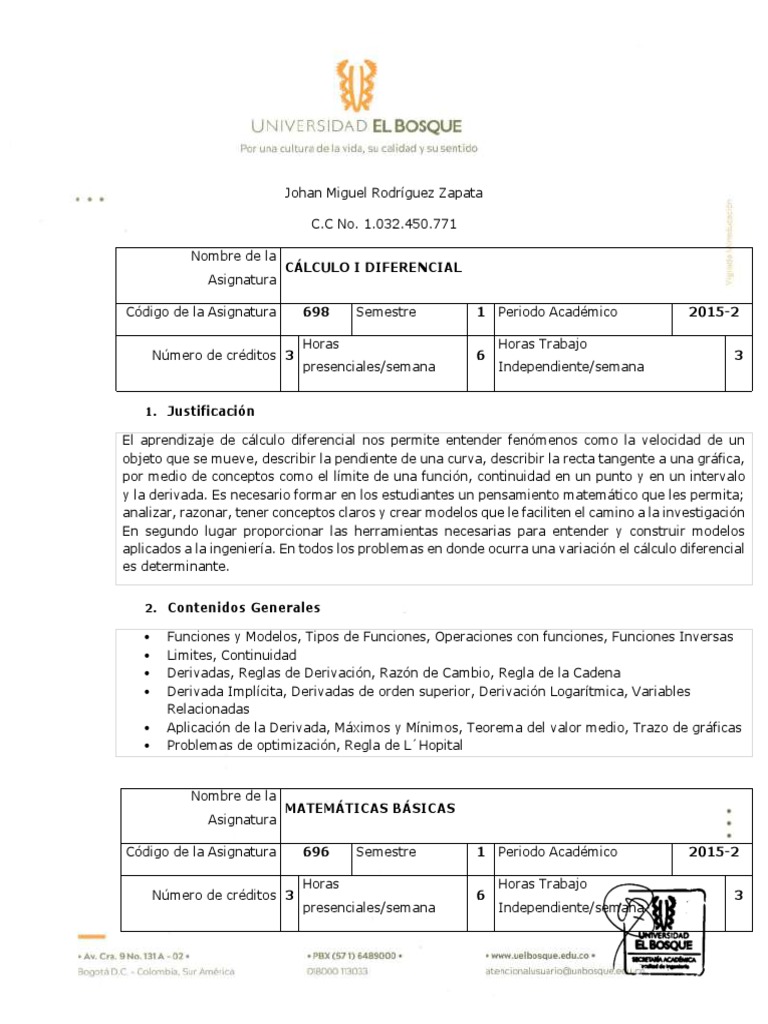 Contenidos Programáticos - Johan Miguel Rodriguez Zapata | PDF ...