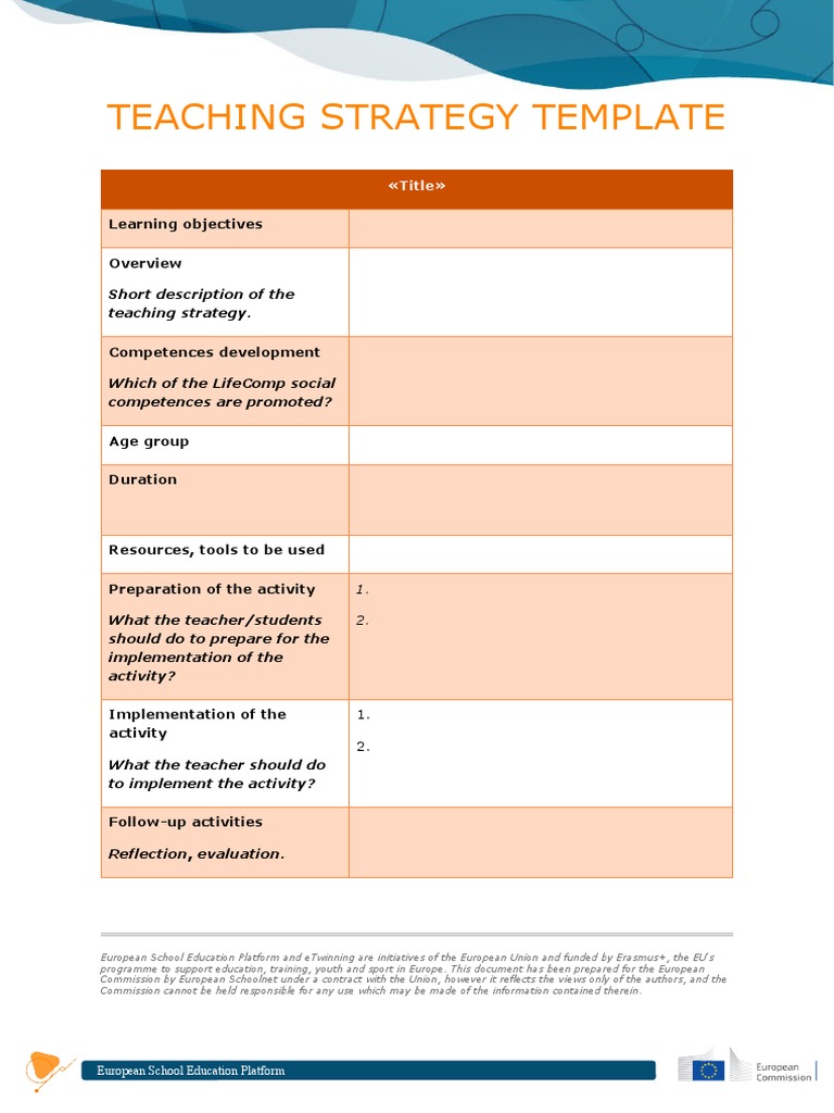 Teaching Strategy - Template | PDF