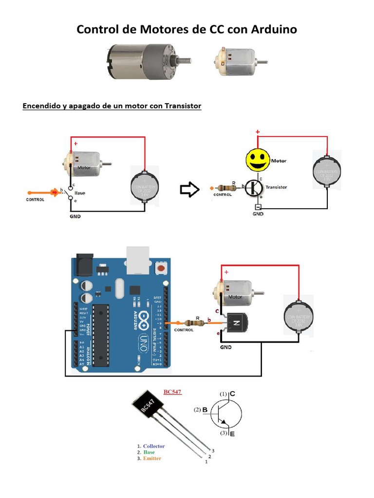 Control de Motores de CC Con Arduino: Encendido y Apagado de Un Motor ...