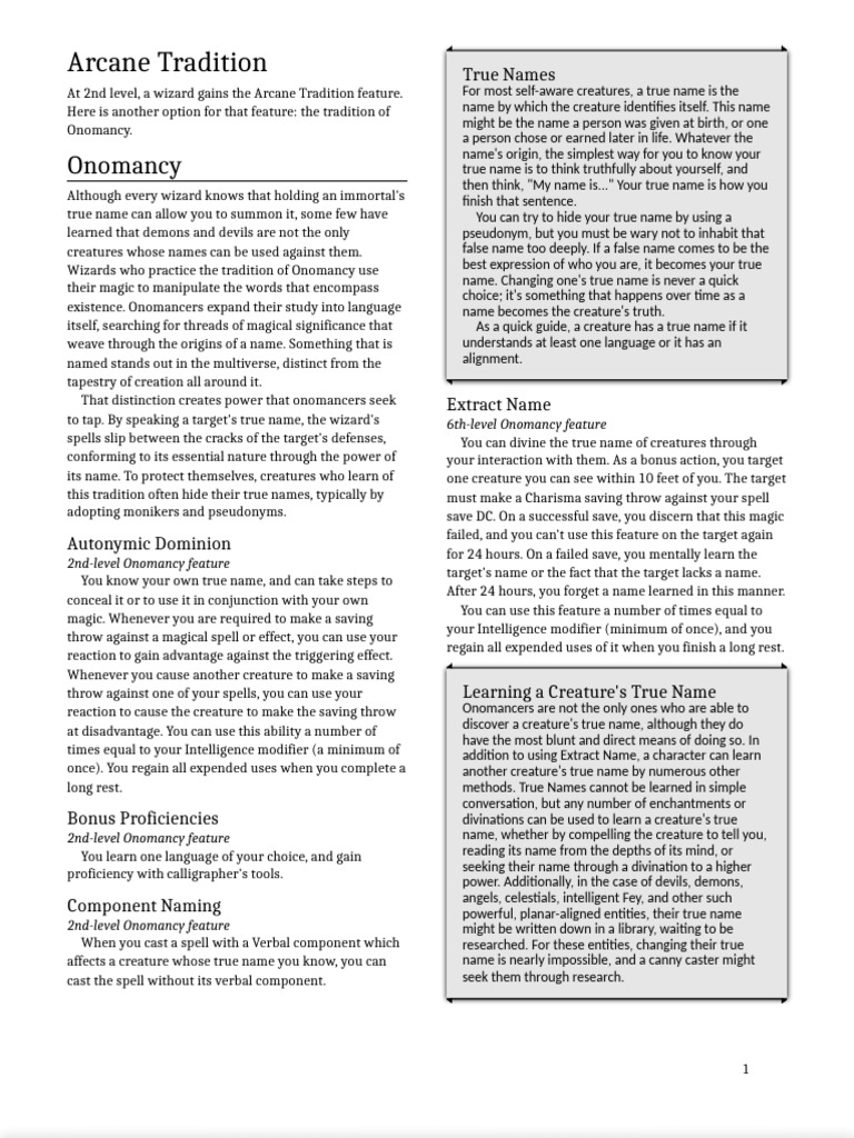 Onomancy - GM Binder | PDF | Language Arts & Discipline
