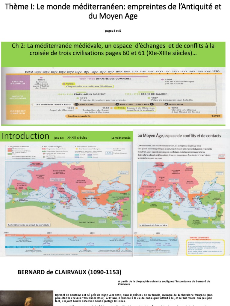 CH 2: La Méditerranée Médiévale, Un Espace D'Échanges Et de Conflits À ...