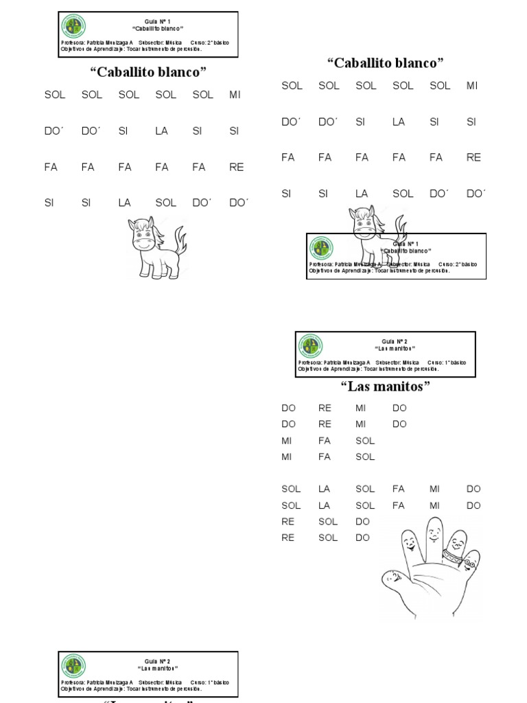 Partituras de Repertorio Infantil | PDF | Instrumentos musicales | Las ...