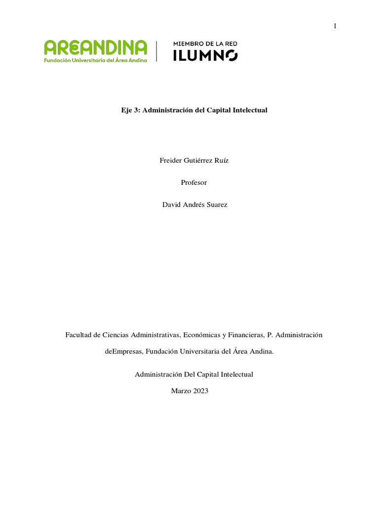 Eje 3 Administracion Del Capital Intelectual | PDF