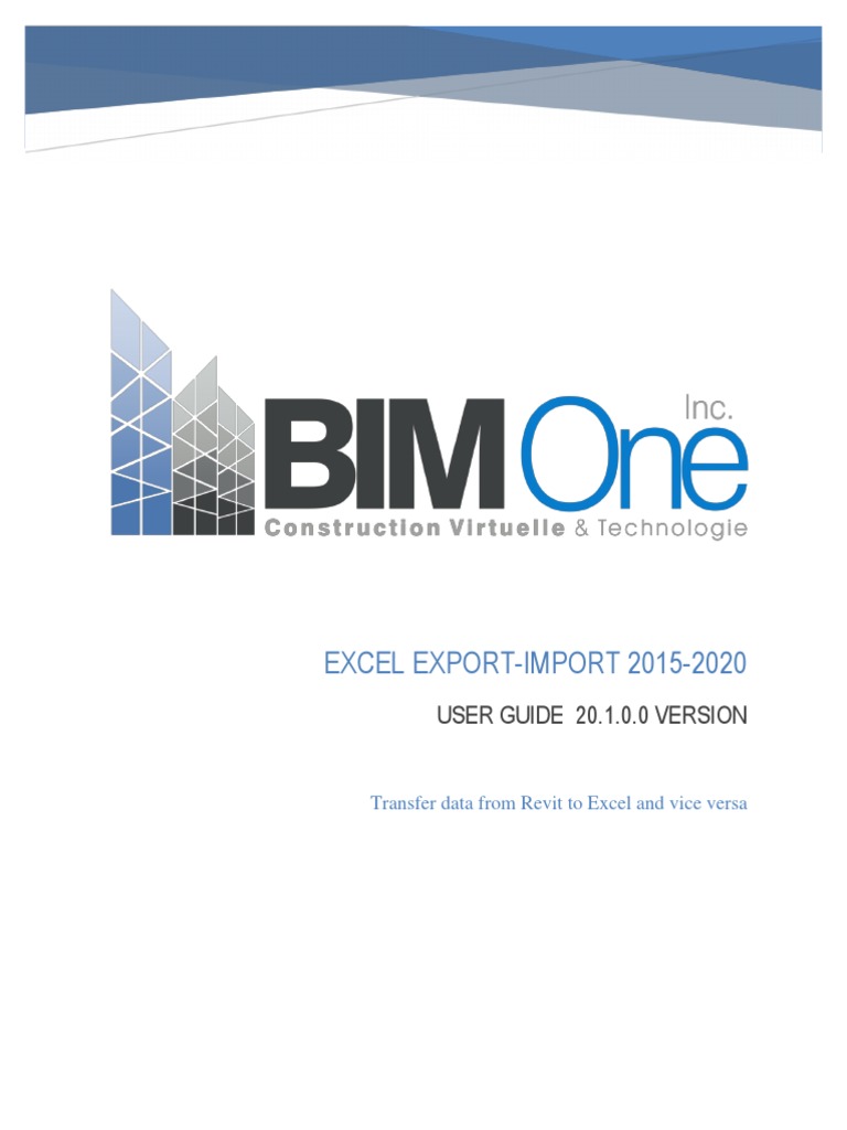 Export-Import Excel 2015-2020 User Guide | PDF
