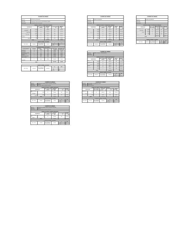Cuadro de Cargas Cuadro de Cargas Cuadro de Cargas: Vivienda Multifamiliar Vivienda Unifamiliar ...