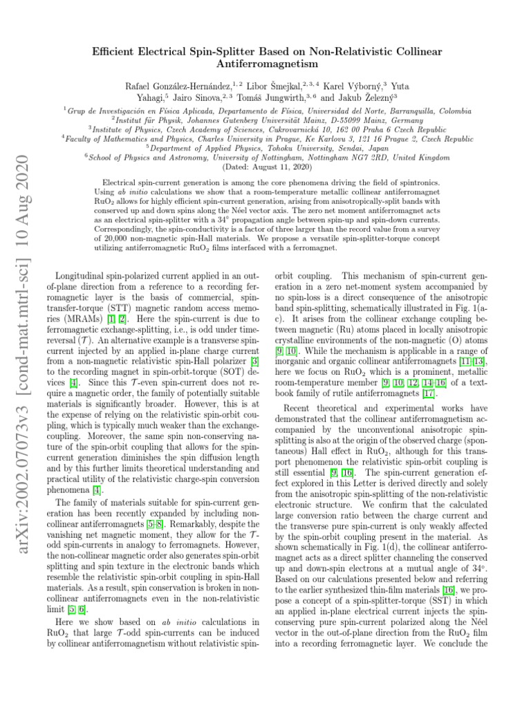 Efficient Spin-Splitter via RuO2 Antiferromagnet | PDF