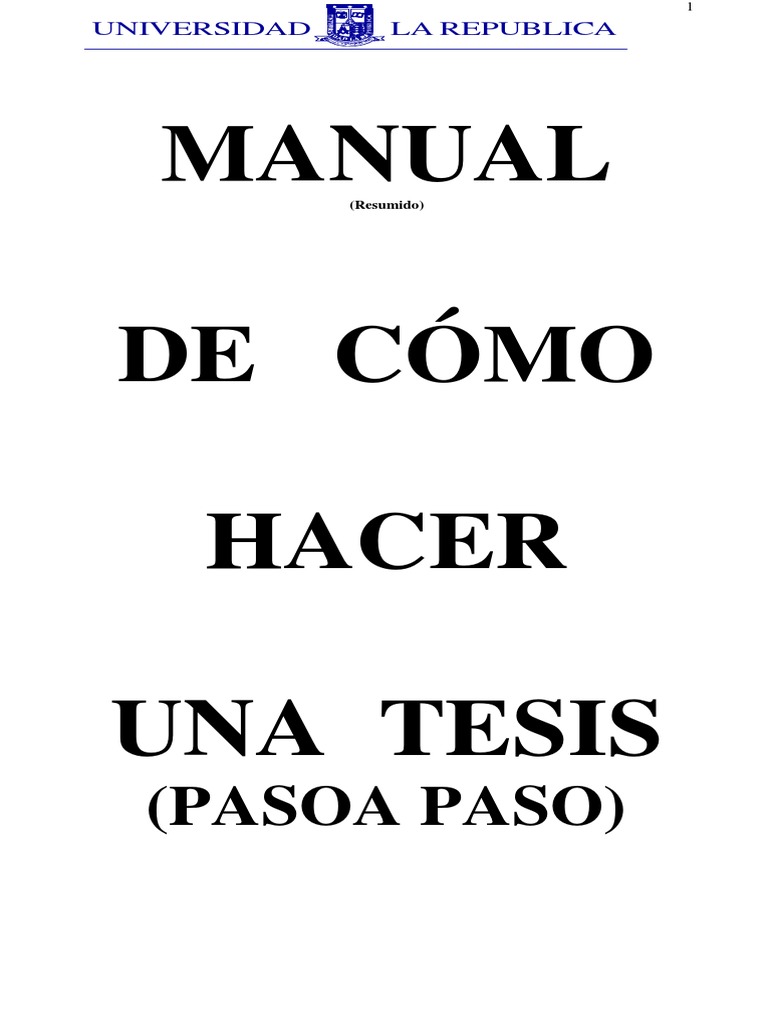 Cómo Hacer Una Tesis Paso A Paso | PDF | Muestreo (Estadísticas) | Teoría