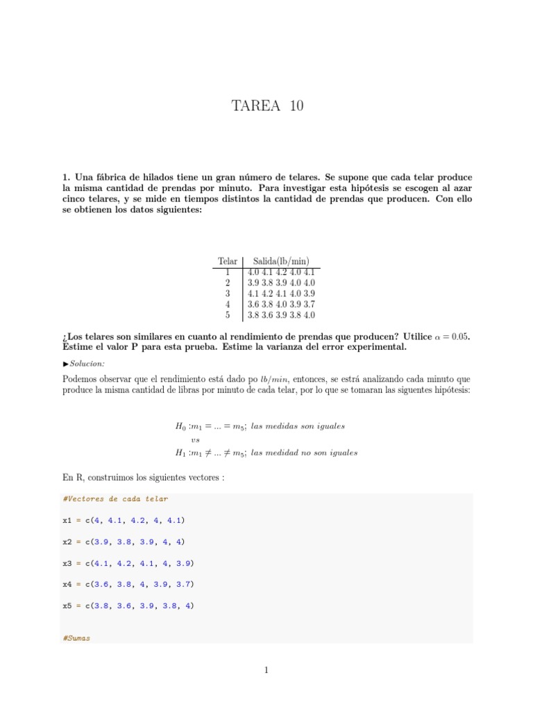 Tarea10 OraliaSS | PDF | Desviación Estándar | Inferencia estadística