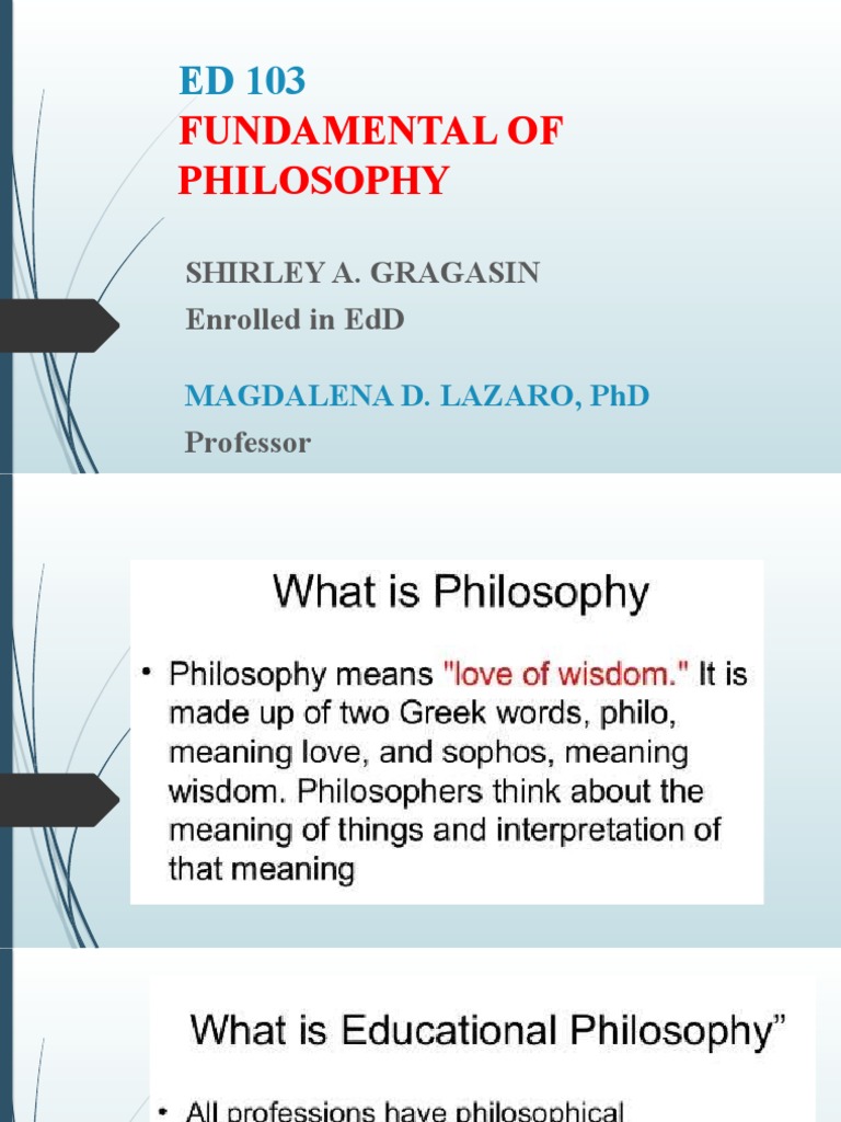 Fundamentals of Philosophy Overview | PDF | Self-Improvement | Science ...