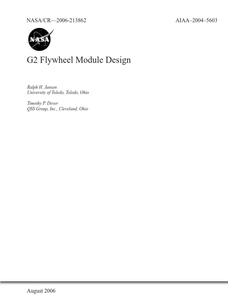 NASAS CR2 Flywheel Generator - 20060028492 | PDF | Electric Motor ...
