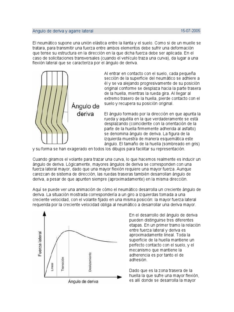 Ángulo de Deriva y Agarre Lateral | PDF | Neumático | Eje