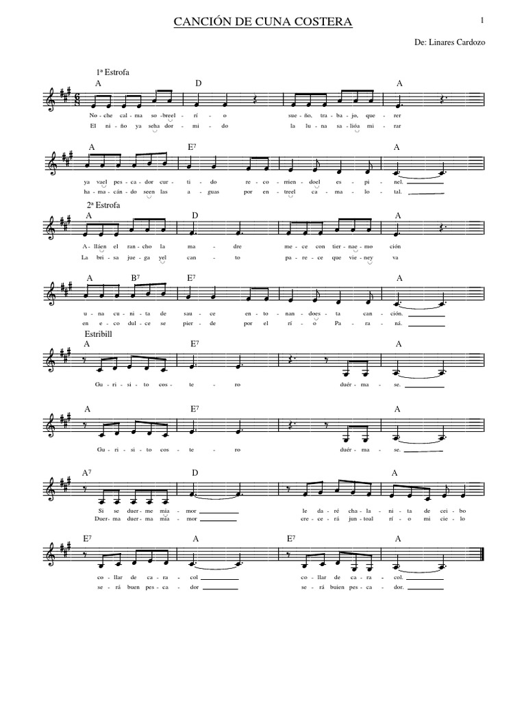 Canción de Cuna Costera | PDF