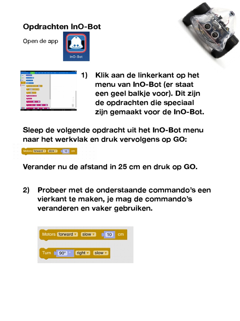 InO-Bot Opstartwerkblad | PDF
