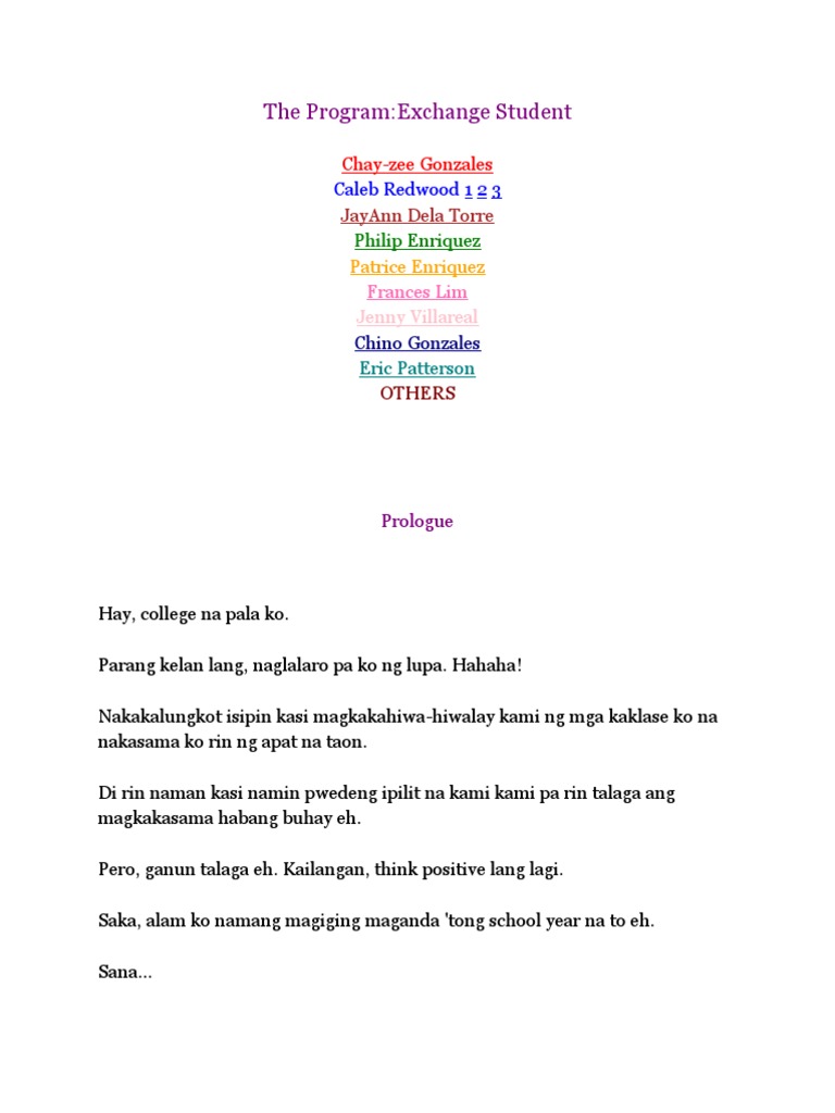The Program Exchange Student | PDF