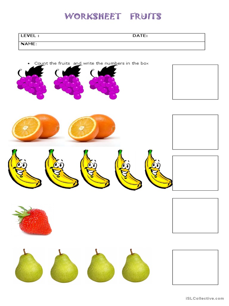 Fruits and Numbers | PDF
