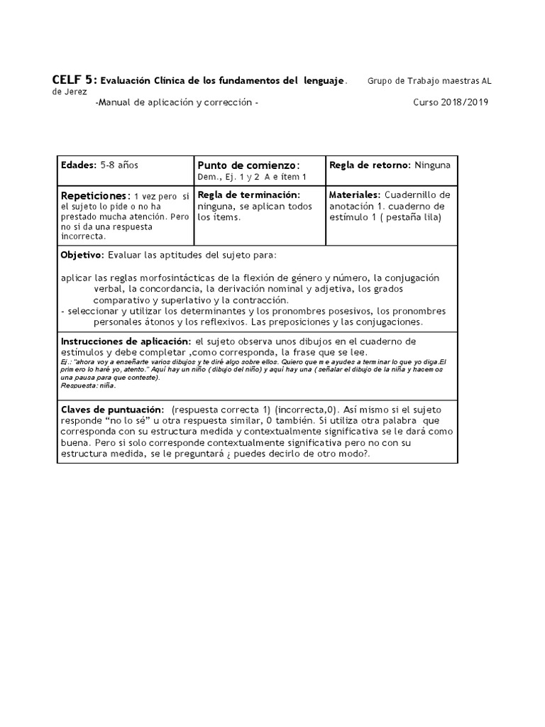 Celf 3 | PDF