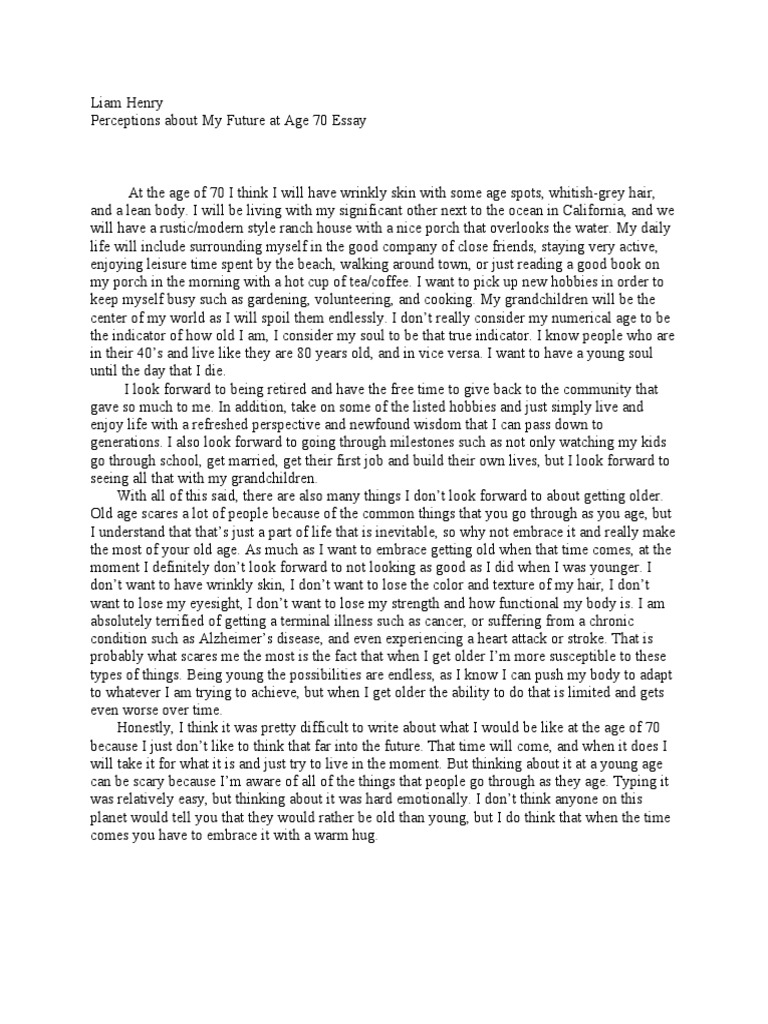 Perceptions About My Future at Age 70 | PDF