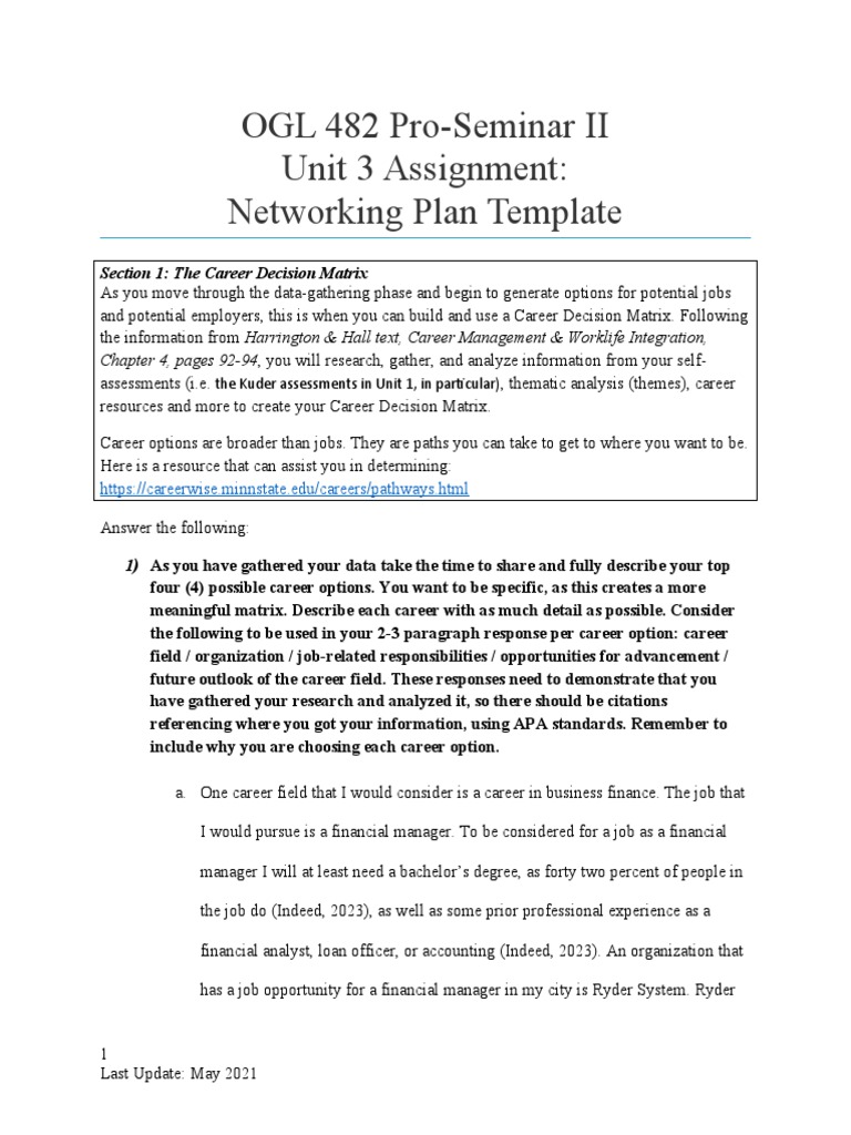 Unit 3 Networking Plan Assignment | PDF