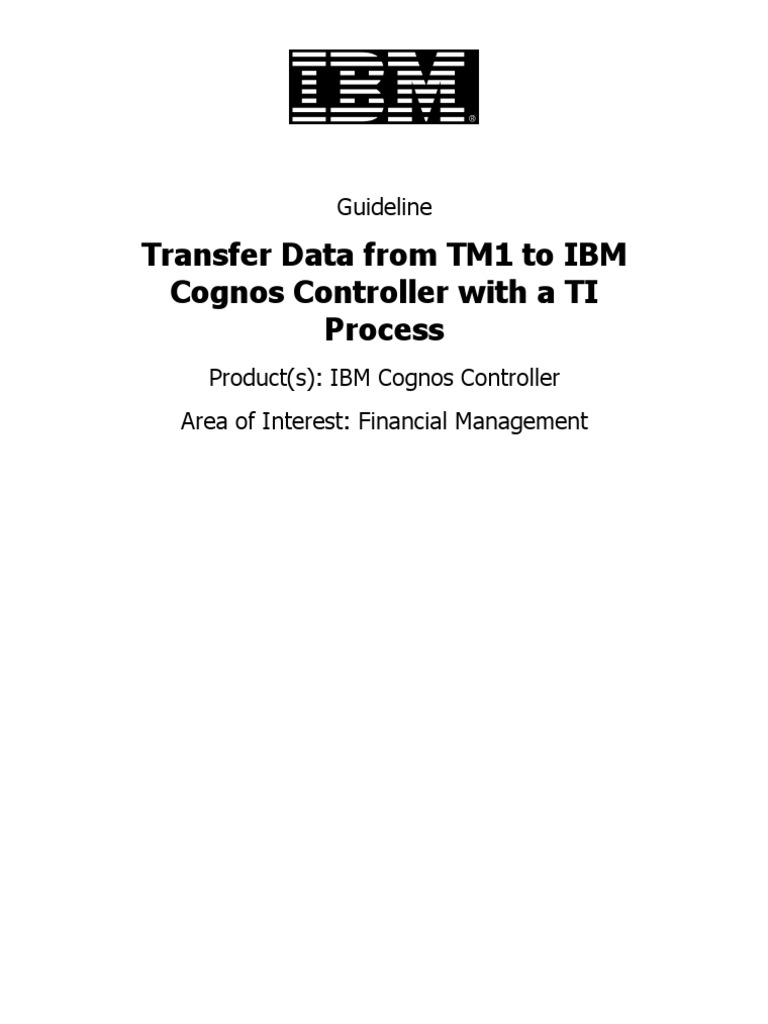 Transfer Data From Tm1 To Cognos Controller With Tm1 Process | PDF | Intel | Sql