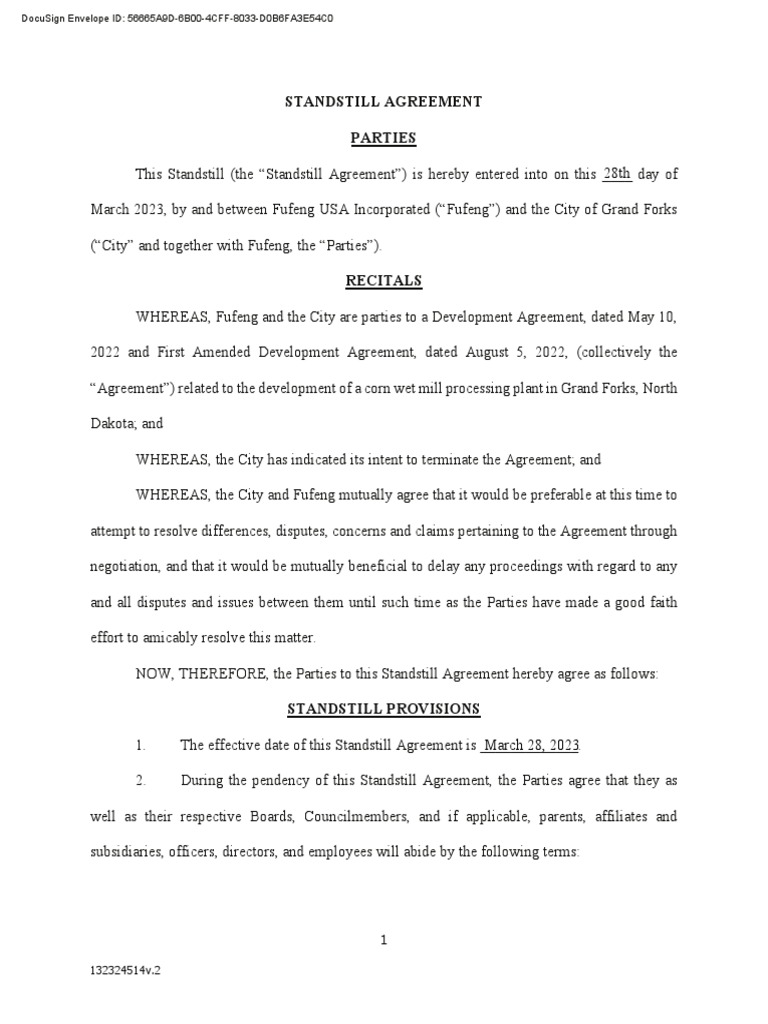 Standstill Agreement - Fully Executed | PDF