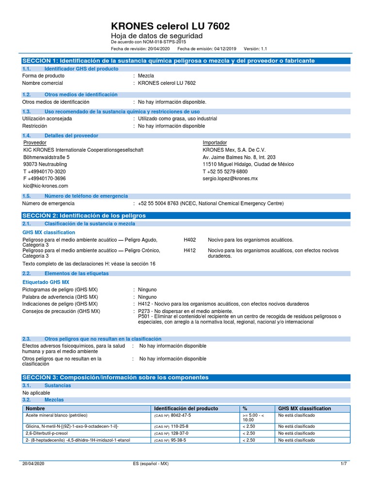 KRONES Celerol LU 7602 | PDF | Agua | Química Física
