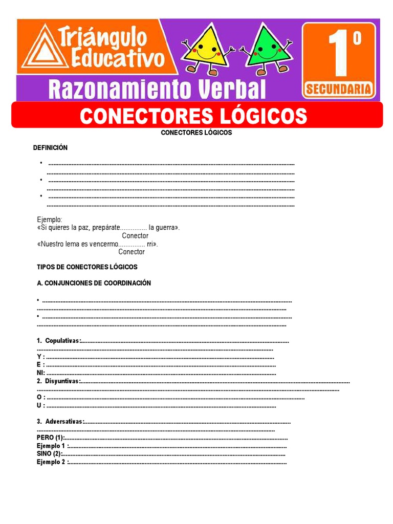 Conectores Logicos para Pimer Grado de Secundaria | PDF | Hogar, jardinería y bricolaje