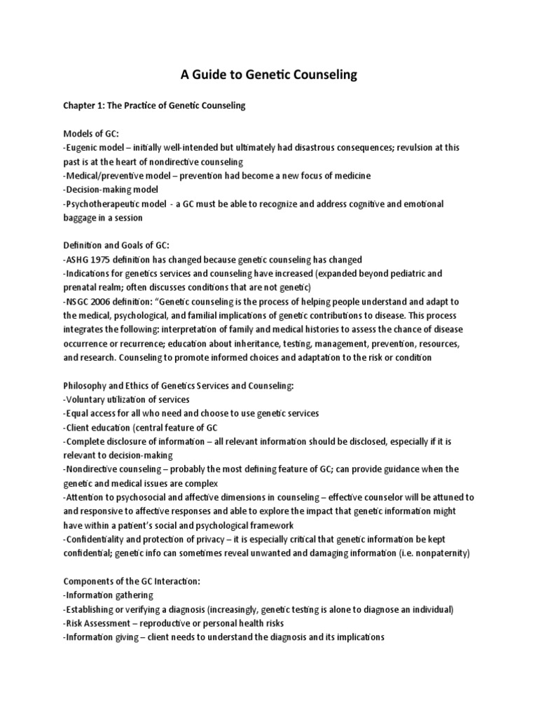 A Guide To Genetic Counseling | PDF | Risk | Decision Making
