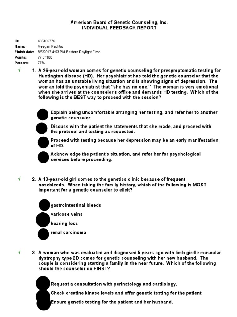ABGC Practice Exam - No Answers | PDF | Genetic Disorder | Genetic ...