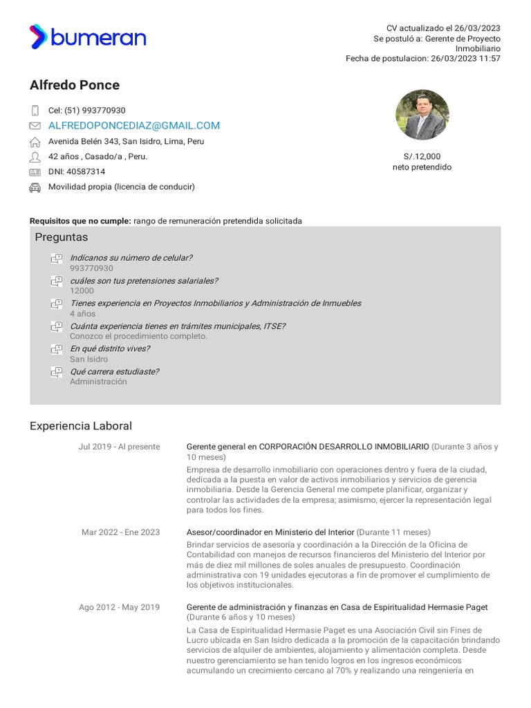 CV-Alfredo Ponce | PDF