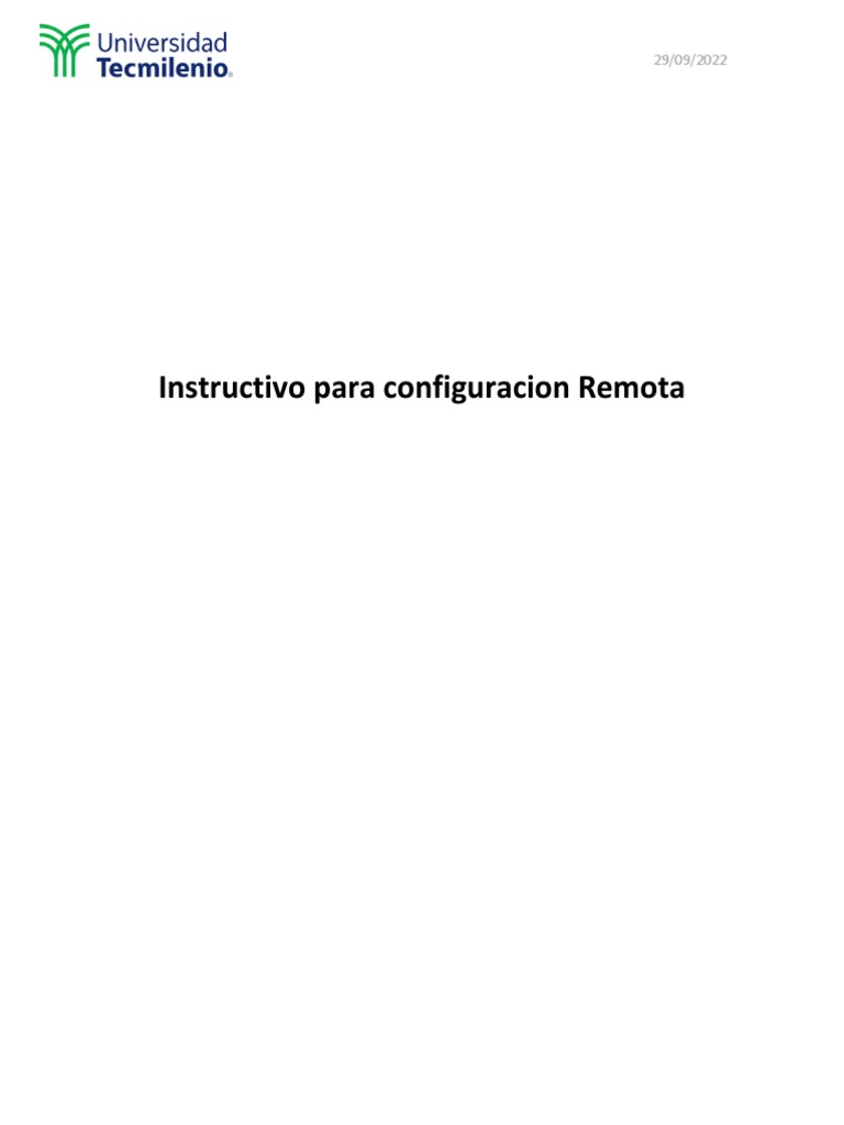 Instructivo para Configuracion Remota | PDF