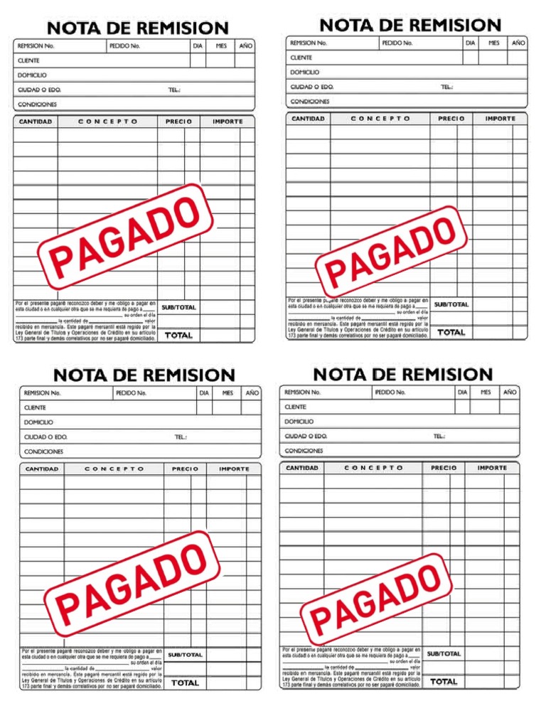 Nota de Remision | PDF