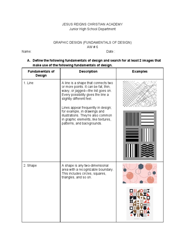 AW 6 - Graphic Design (Fundamentals of Design | PDF | Shape | Design