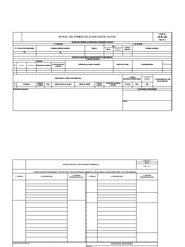 A5. Formato ICA | PDF | Entorno natural