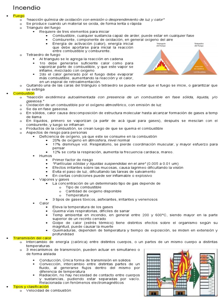 Incendio | PDF | Combustión | Combustibles