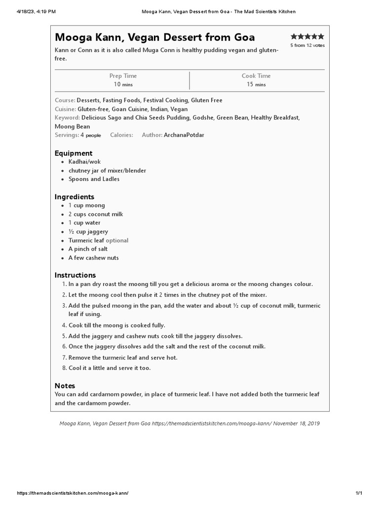 Mooga Kann | PDF | Indian Cuisine | Eating Behaviors Of Humans